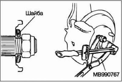 Removal and installation the wheel drive shaft assembly (Mitsubishi ...